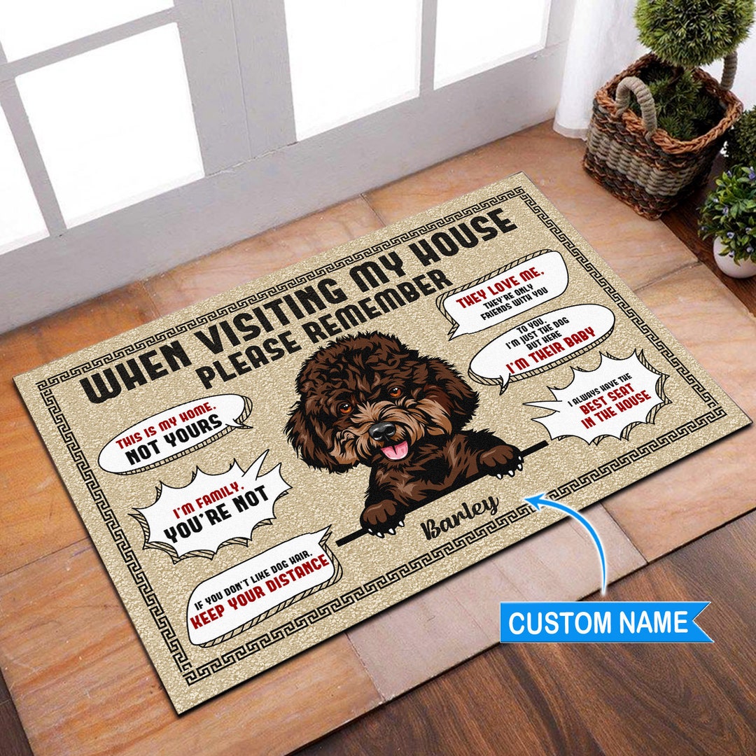 Custom Poodle Doormat, Poodle Personalized Doormat, Poodle Lover Gift ...