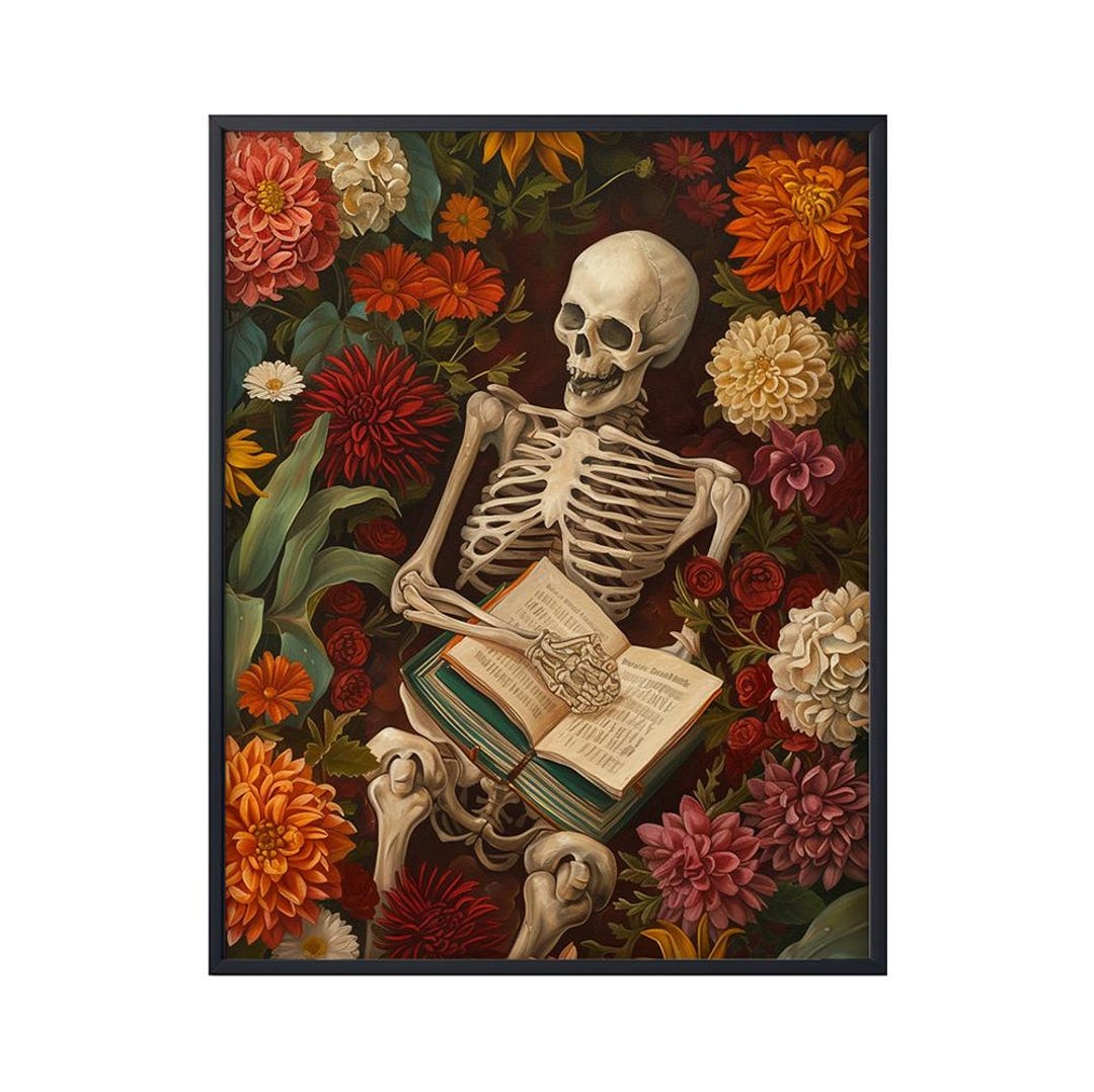 Aesthetic Skeleton Wall Art, Skeleton Canvas, Skeleton Poster ...