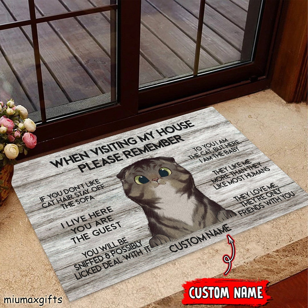 Scottish Fold Doormat, Scottish Fold Rug, Scottish Fold Mat, Visiting ...