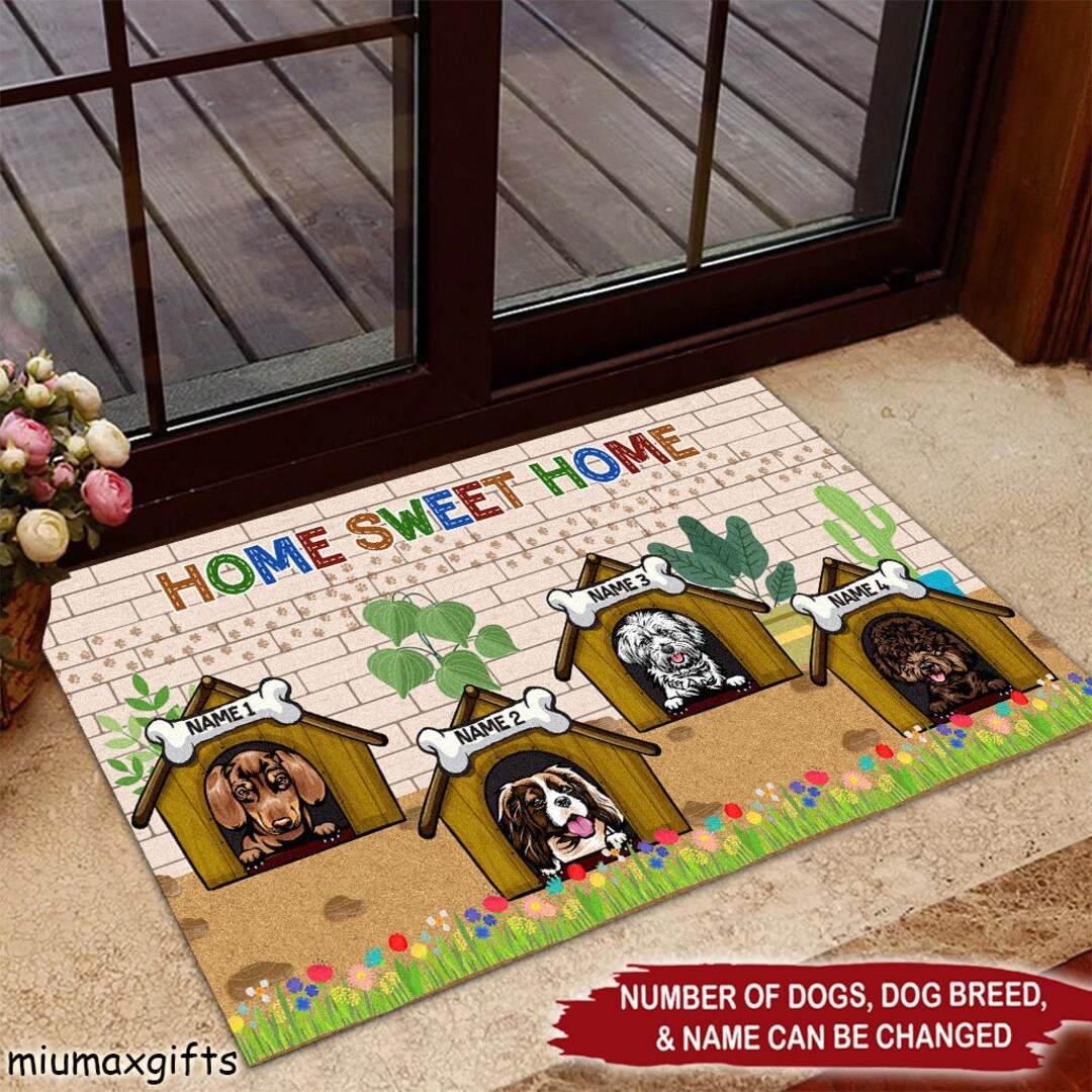 Home Sweet Home Dog Doormat, Poodle Doormat, Poodle Rug, Personalized ...