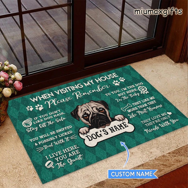 Pug Welcome Mat - Etsy