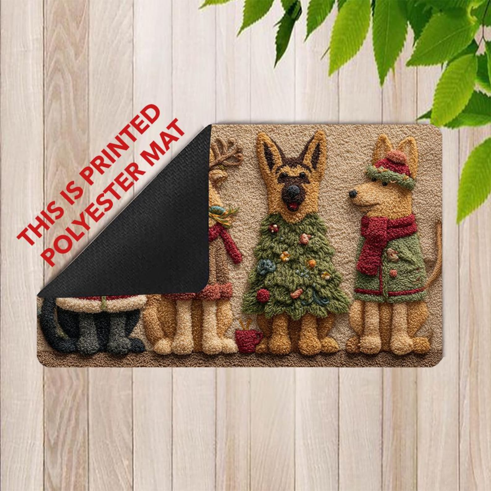 Xmas German Shepherd Mat, Cute German Shepherd Dog Gifts Doormat ...