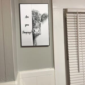 Funny Cow Are You Pooping Poster, Highland Cow Poster Wall Art, Farm ...