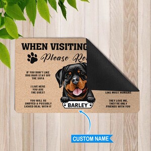 Custom Rottweiler Doormat, Rottweiler Rug, Gift for Dog Lover, Custom ...