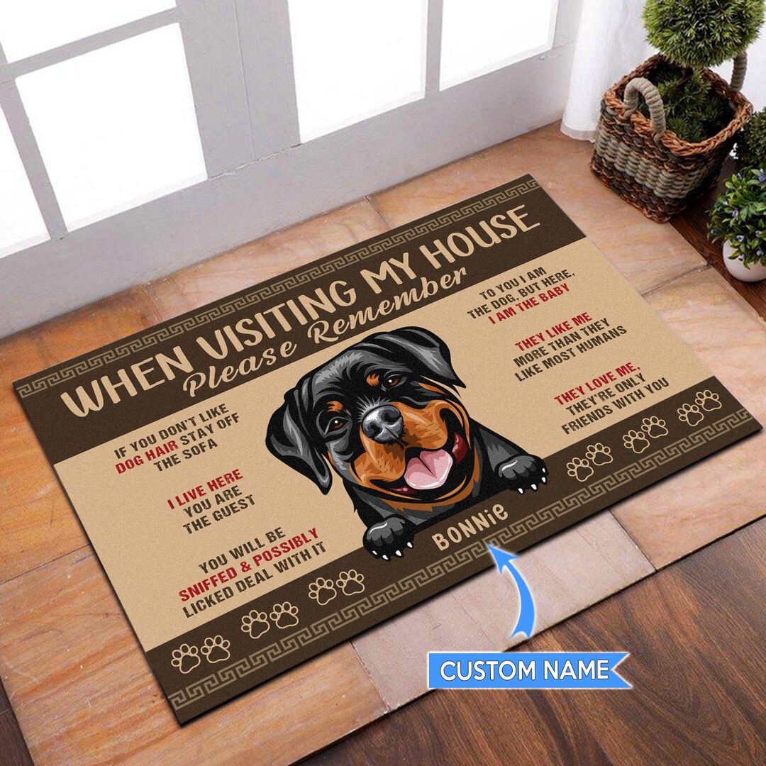 Custom Rottweiler Doormat Rottweiler Personalized Doormat - Etsy
