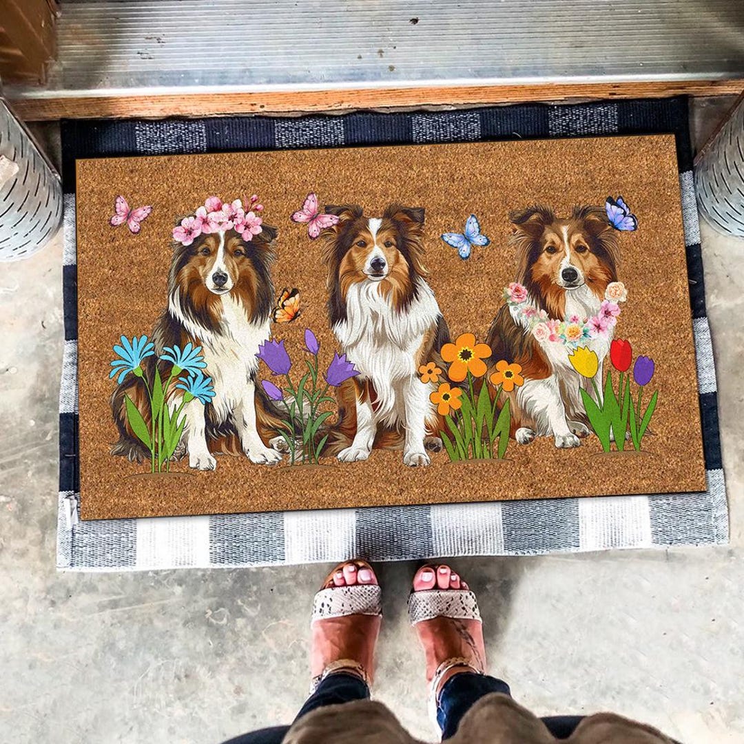 Shetland Sheepdog Mat, Cute Shetland Sheepdog Doormat, Dog Lover Gift ...