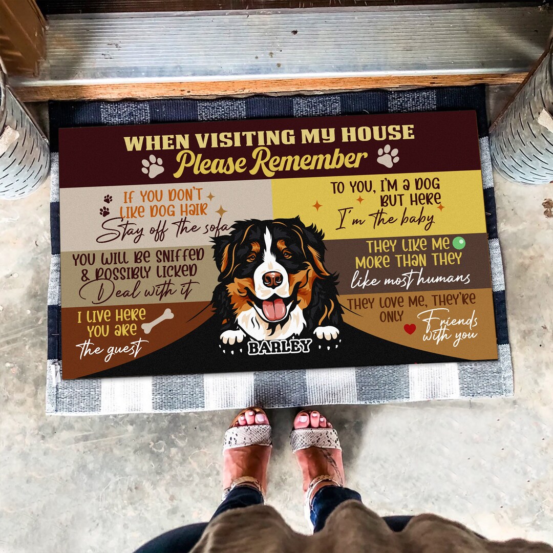 Bernese Mountain Dog Mat, Dog Rug, When Visiting My House Doormat ...