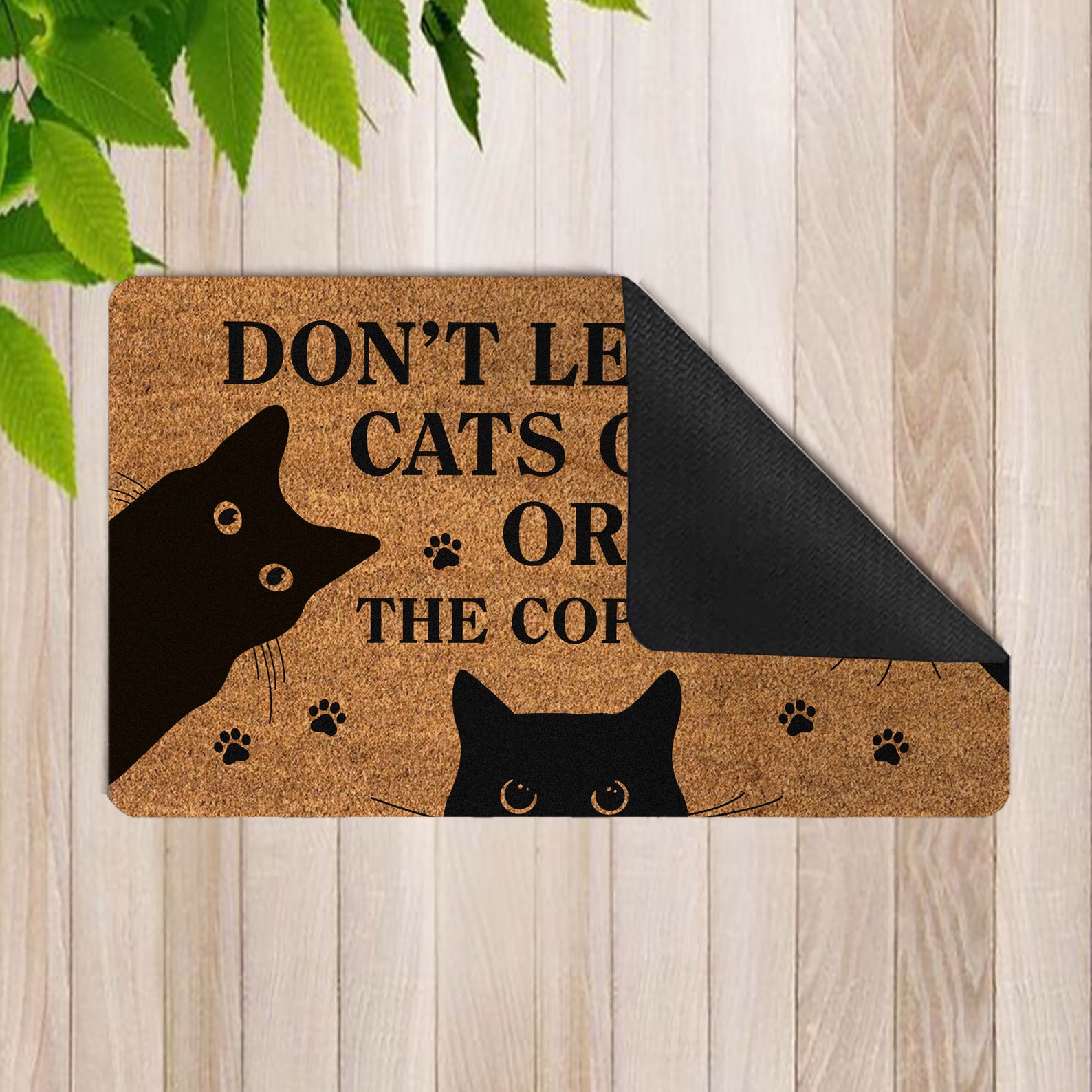 Cats & Cops Door Mat, Don't Let the Cats Out or the Cops, Cats Outdoor ...