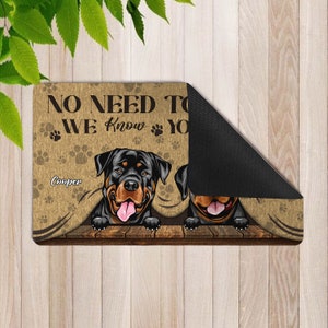 Custom Rottweiler Doormat, Rottweiler Personalized Doormat, Rottweiler ...