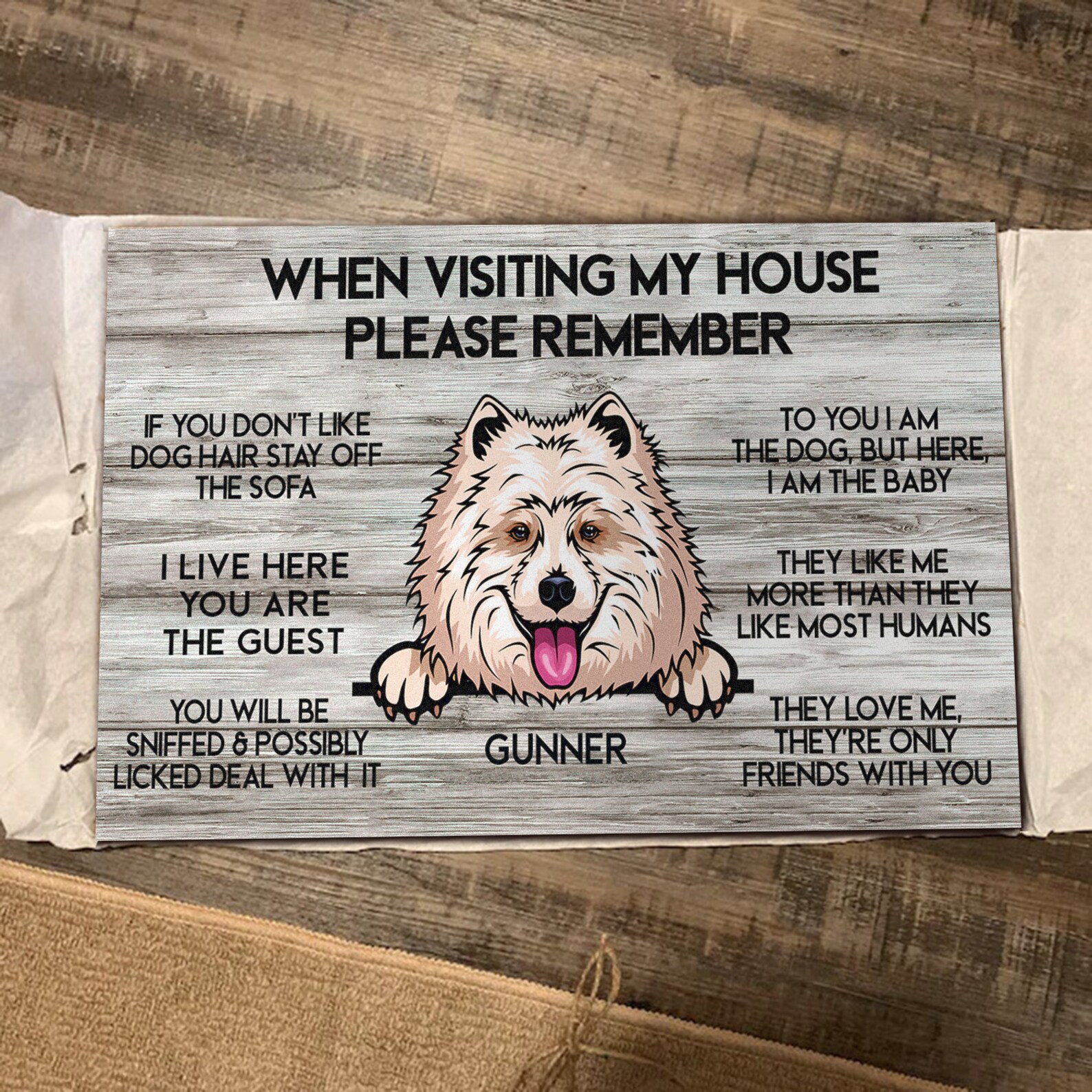 Samoyed Doormat Samoyed Mat Samoyed Rug Visiting My House - Etsy