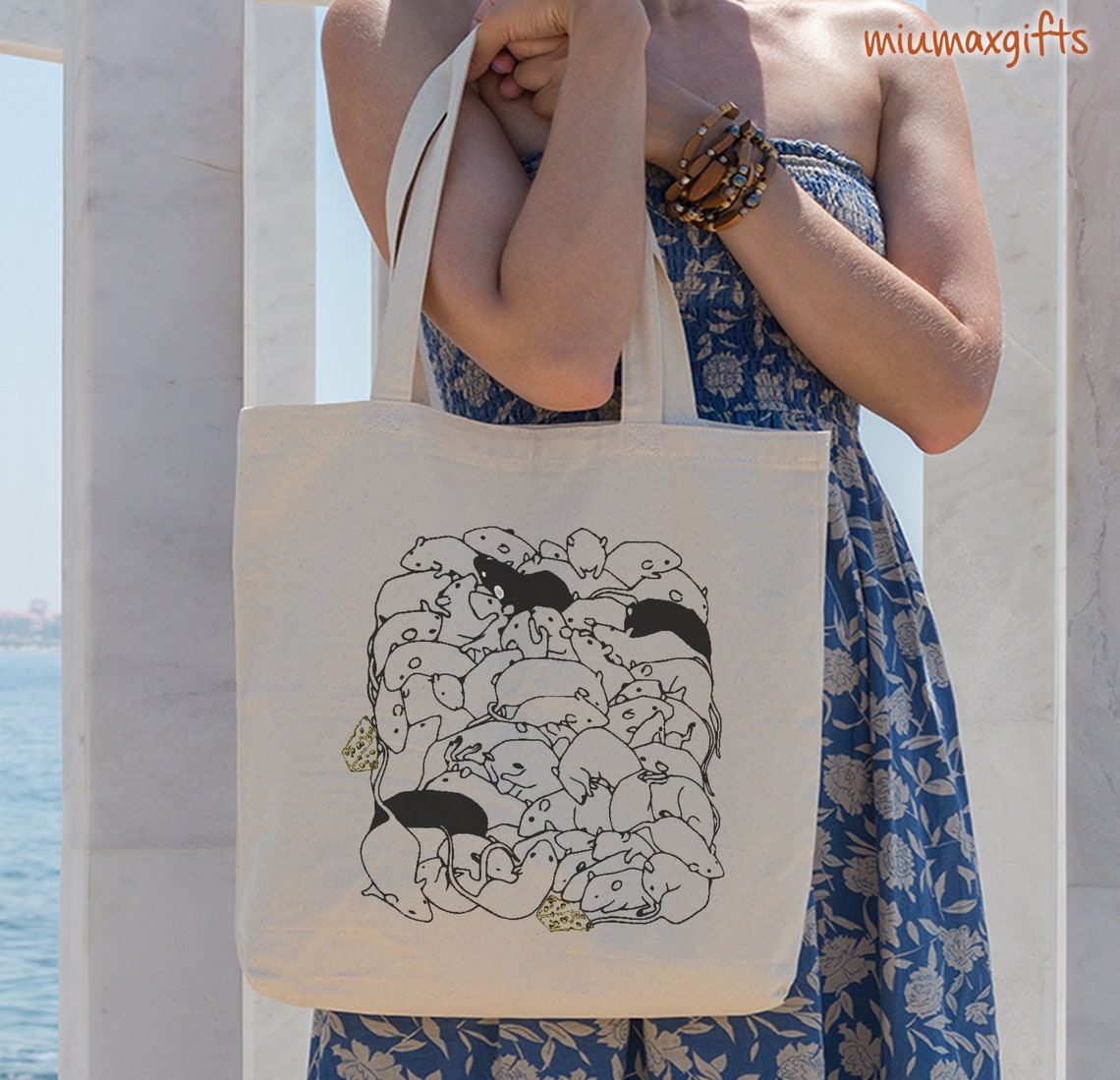 Stack of Rats Line Art Tote Bag Rat Bag Cute Rat Tote Bag - Etsy