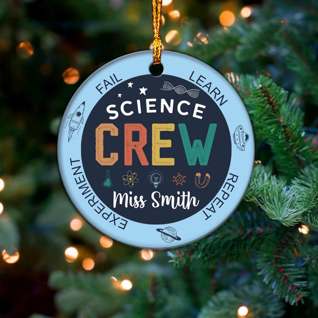 Science Teacher Ornament, Science Crew Gifts, Science Gift for Teacher ...