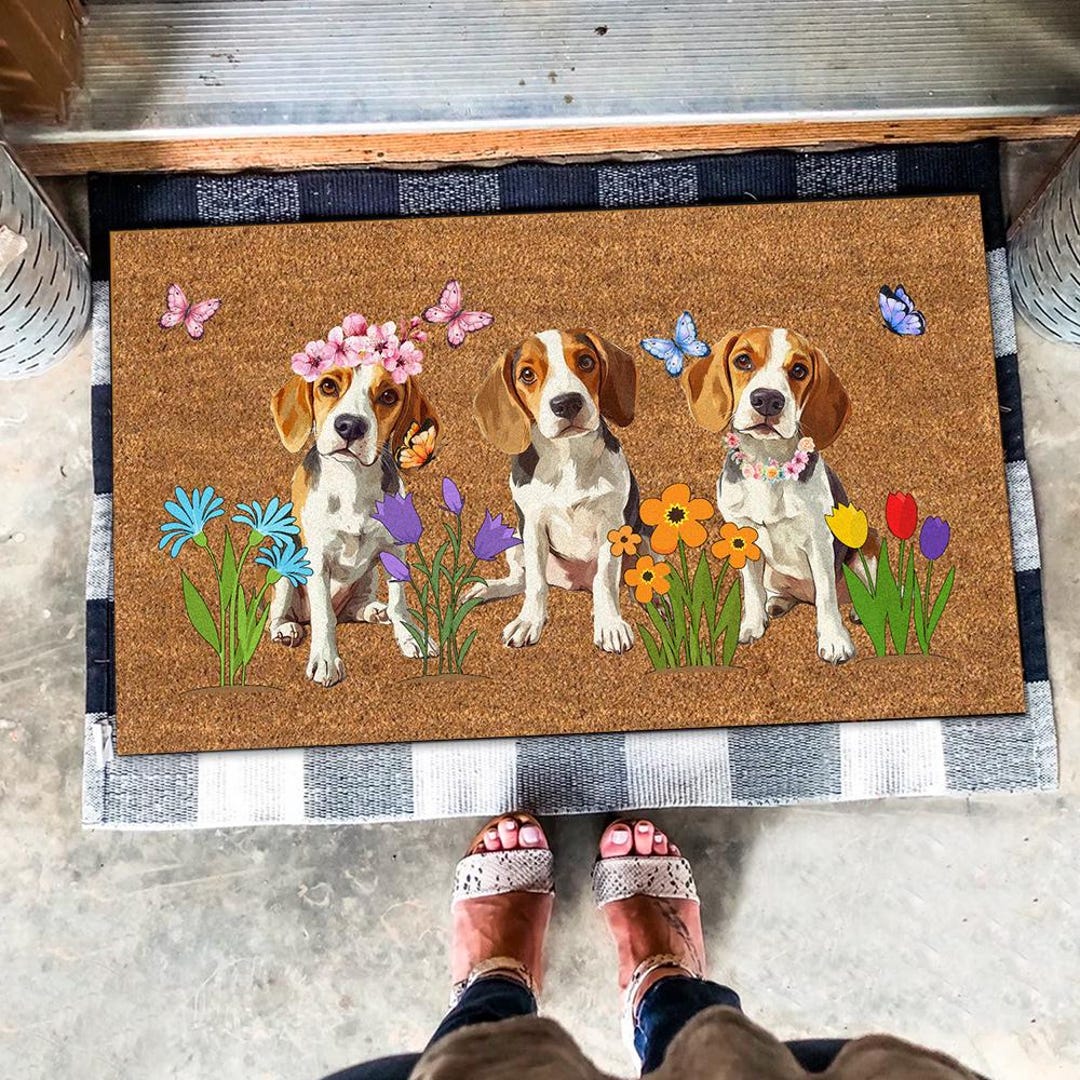 Beagle Mat, Cute Beagle Doormat, Beagle Dog Lover Gift, Dog Doormat ...