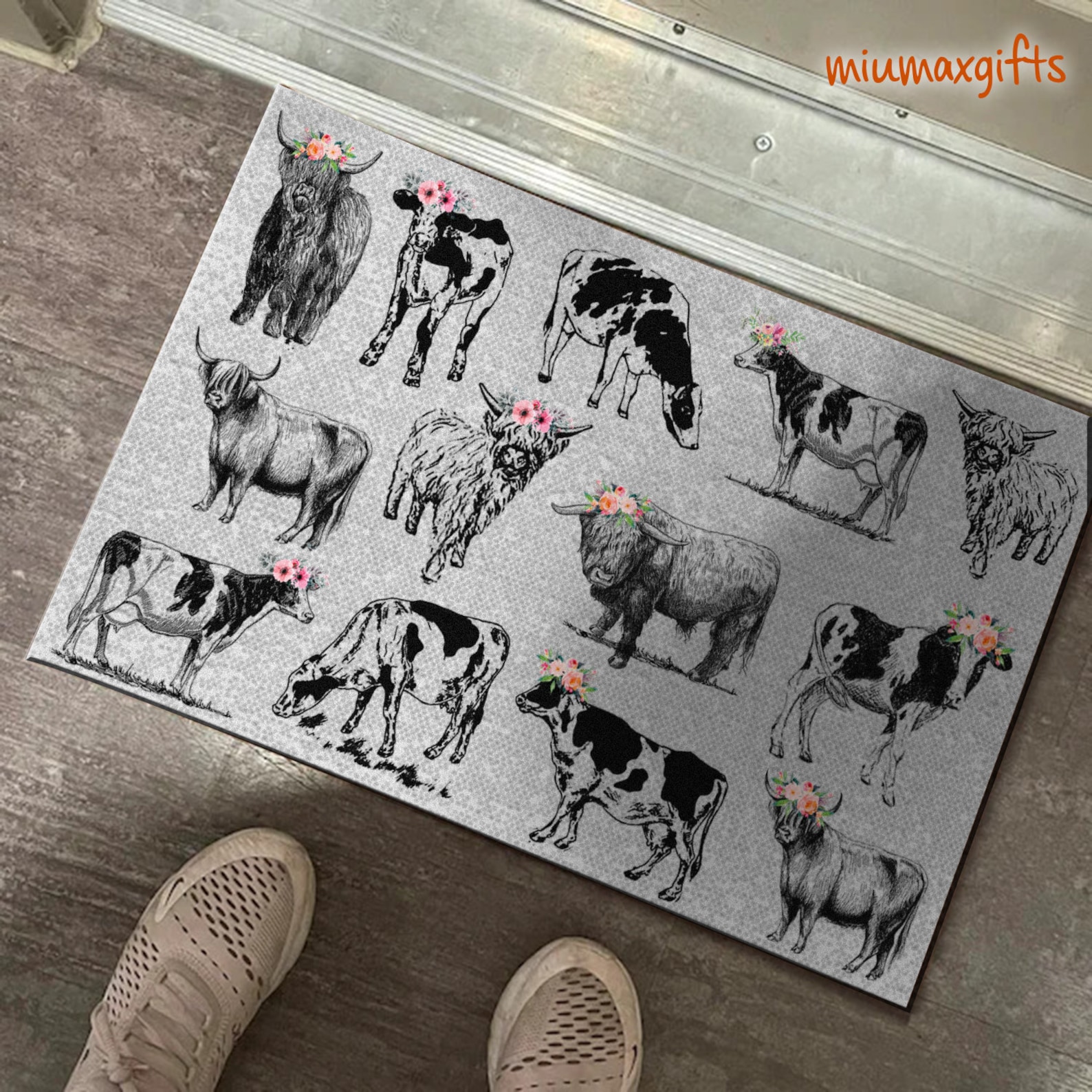 Cow Doormat Cow Rug Cow Mat Perfect Gift for Cow Lovers | Etsy