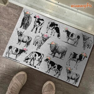 Cow Doormat, Cow Rug, Cow Mat, Perfect Gift for Cow Lovers, Farm Animal ...