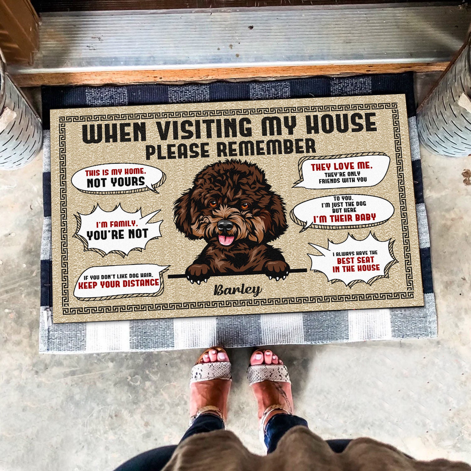 Custom Poodle Doormat, Poodle Personalized Doormat, Poodle Lover Gift ...