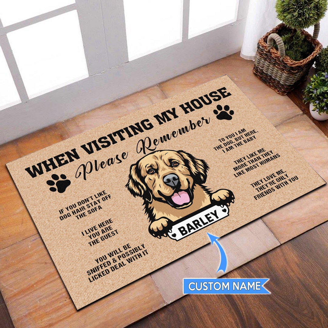 Custom Golden Retriever Doormat, Golden Retriever Rug, Golden Retriever ...