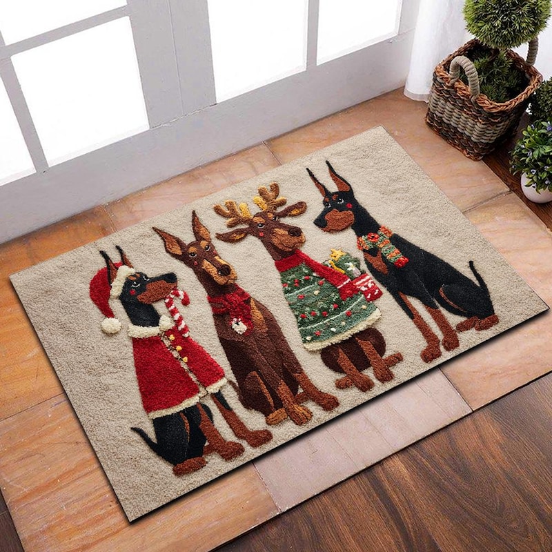 Doberman Christmas Mat - Etsy