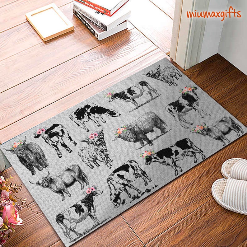 Cow Doormat Cow Rug Cow Mat Perfect Gift for Cow Lovers | Etsy