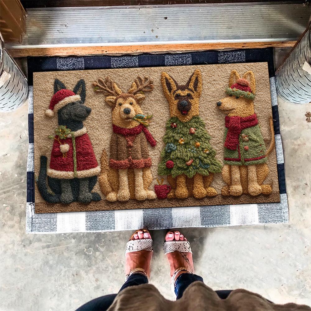 Xmas German Shepherd Mat, Cute German Shepherd Dog Gifts Doormat ...