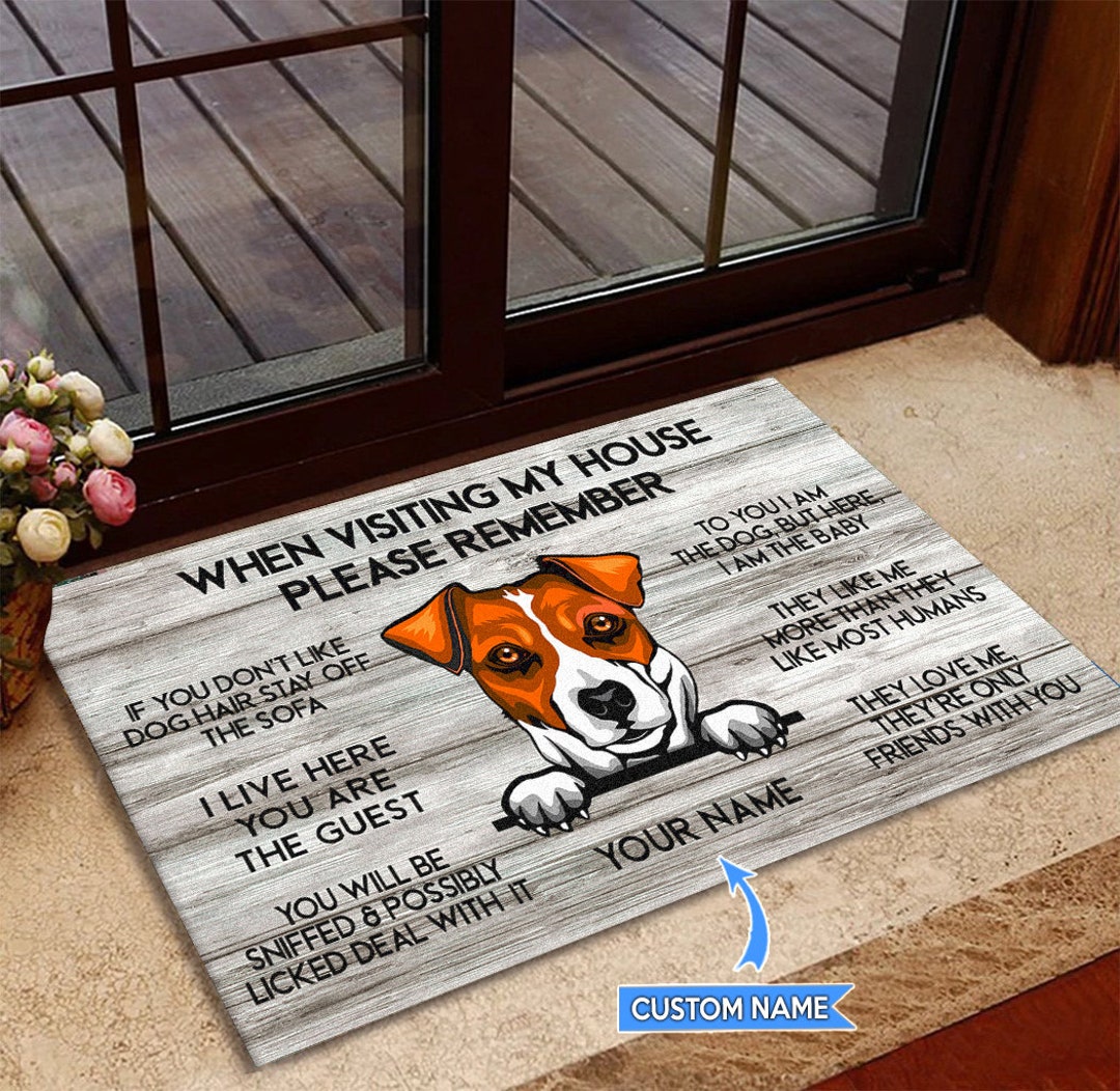 Jack Russell Terrier Rug, Jack Russell Terrier Mat, Visiting My House ...