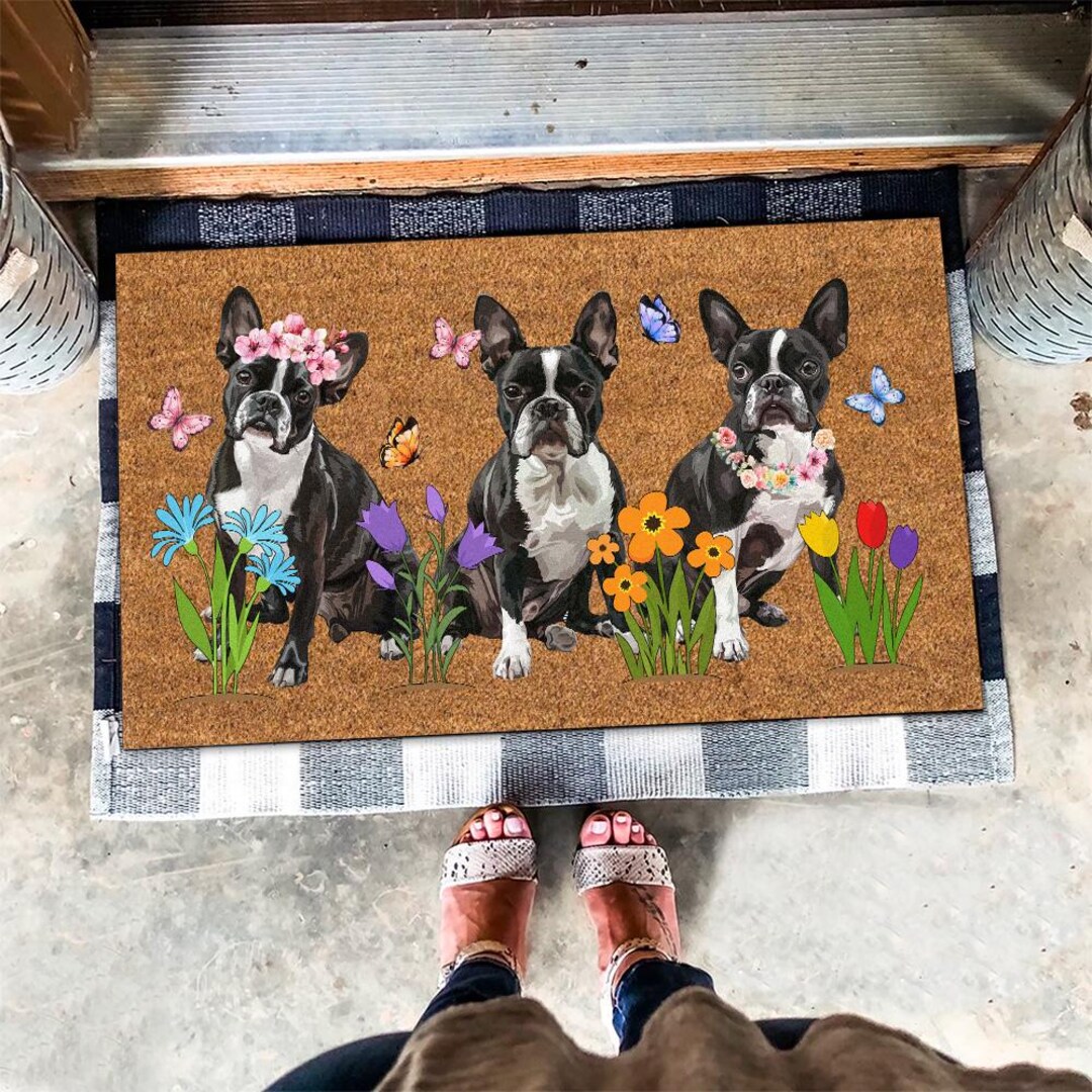 Boston Terrier Mat, Cute Boston Terrier Doormat, Boston Terrier Dog ...
