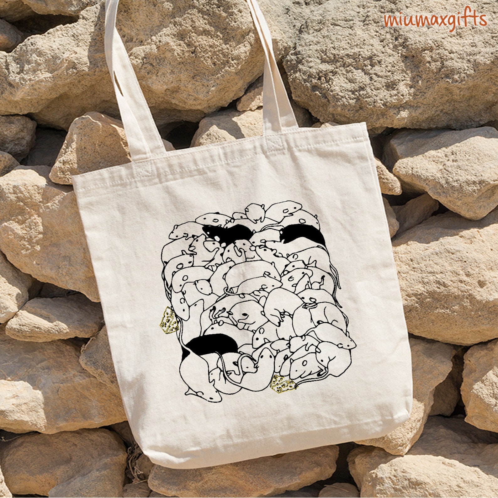 Stack of Rats Line Art Tote Bag Rat Bag Cute Rat Tote Bag - Etsy