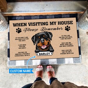 Custom Rottweiler Doormat, Rottweiler Rug, Gift for Dog Lover, Custom ...