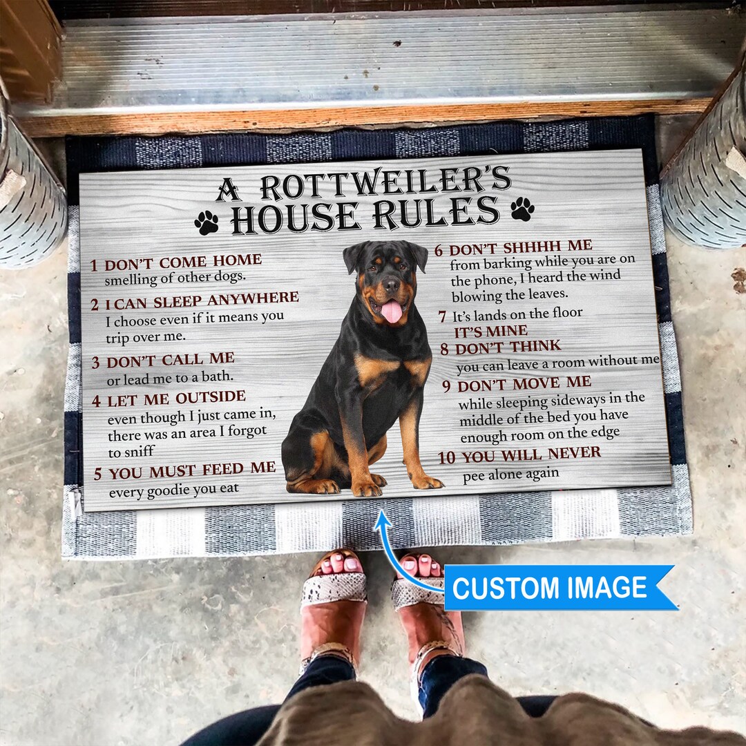 Rottweiler Doormat Rottweiler Mat Rottweiler Dog House Rule - Etsy