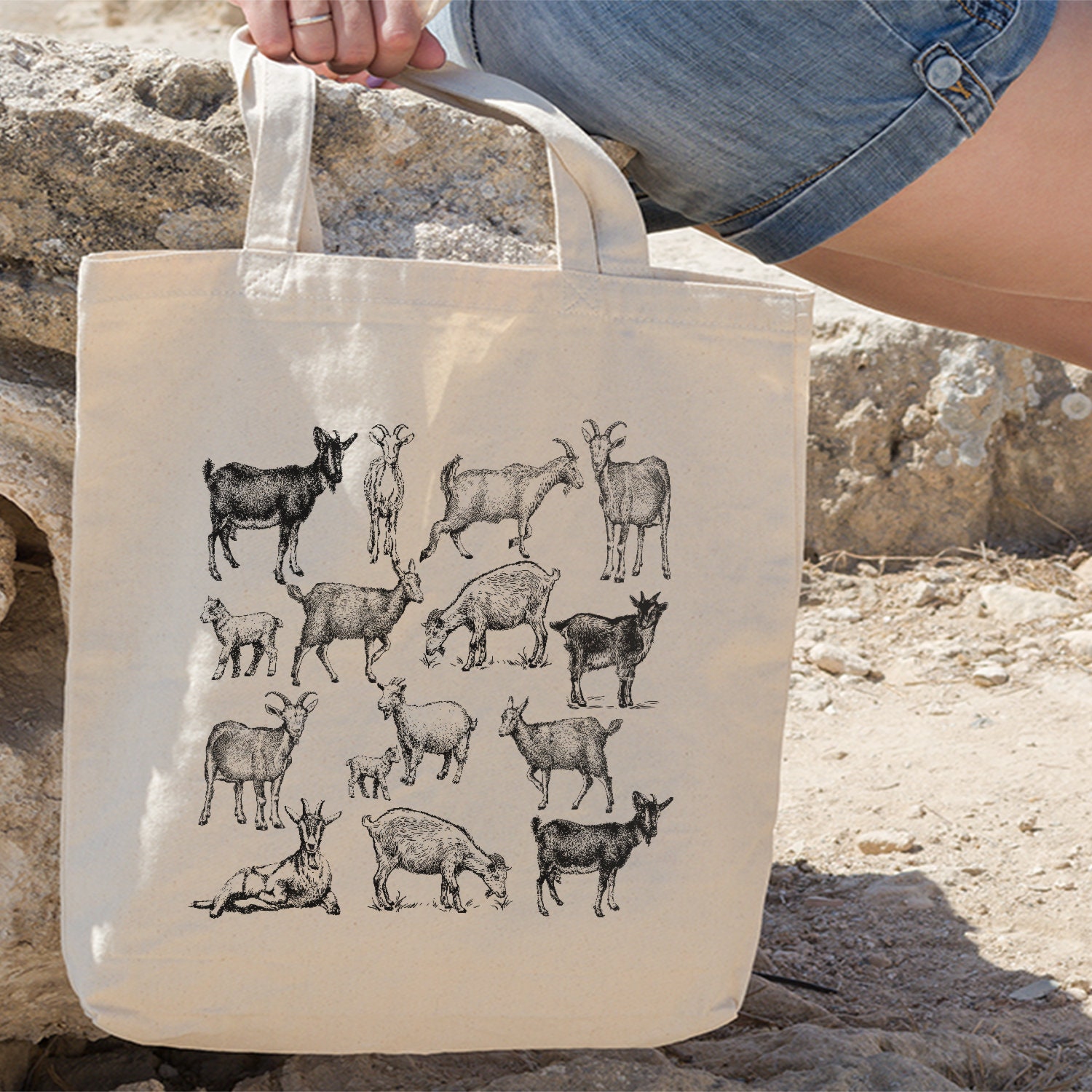 Goat Cotton Tote Bag Farm Tote Bag Goat Bag Farm Tote Bag - Etsy