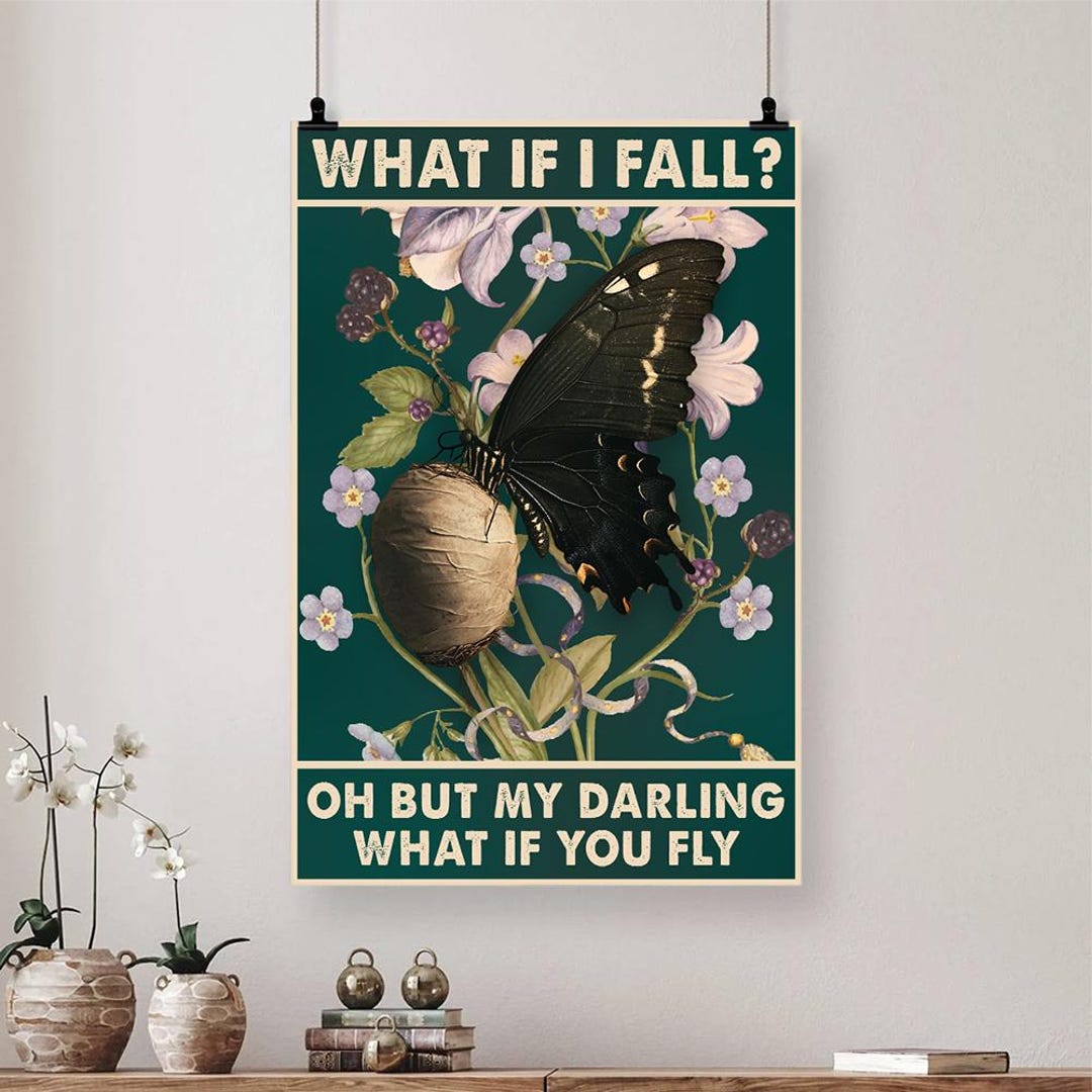 Oh My Darling What If You Fly Poster, Funny Wall Art, Emotional Support ...