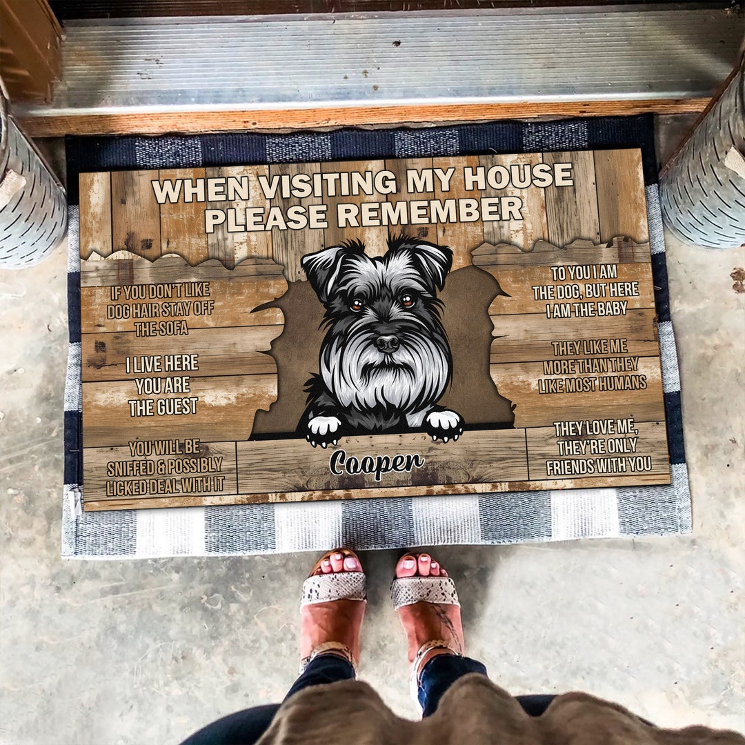 Miniature Schnauzer Doormat, Miniature Schnauzer Mat, Schnauzer Dog Rug ...