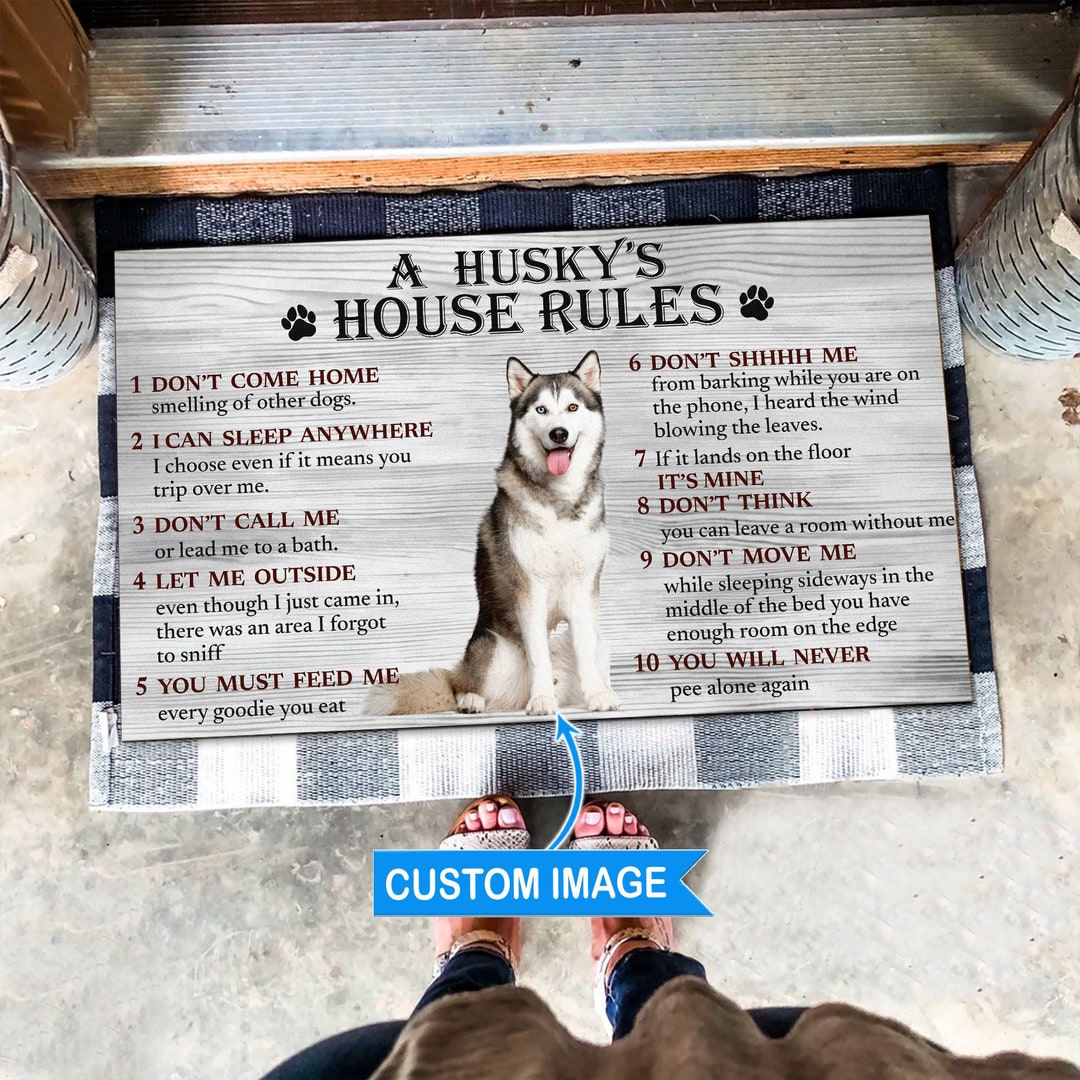 Husky Doormat, Husky Mat, Husky Rug, Husky House Rule Mat, Husky Mat ...