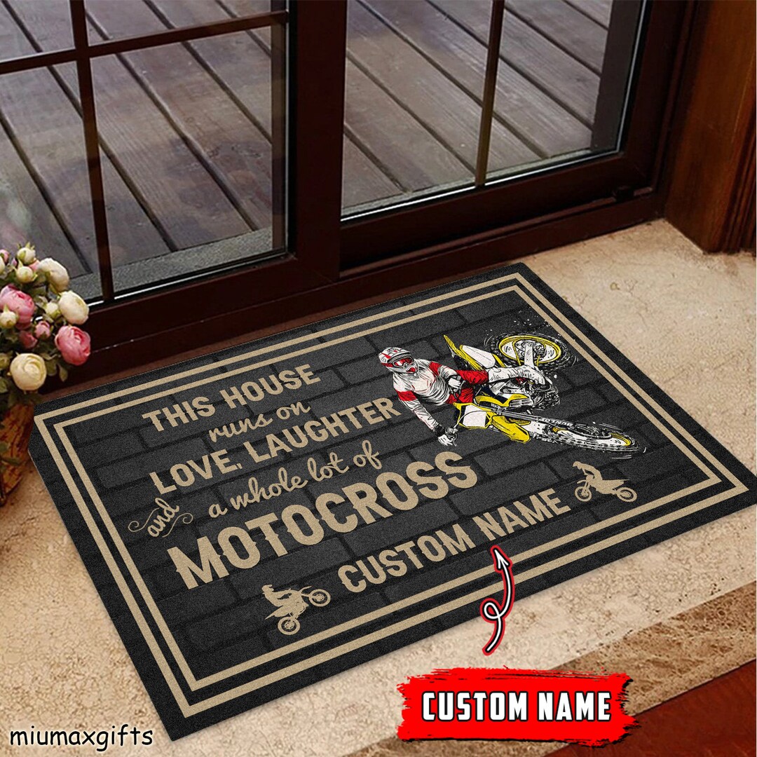 This House Runs on Motocross Doormat, Motocross Doormat, Motocross Rug ...
