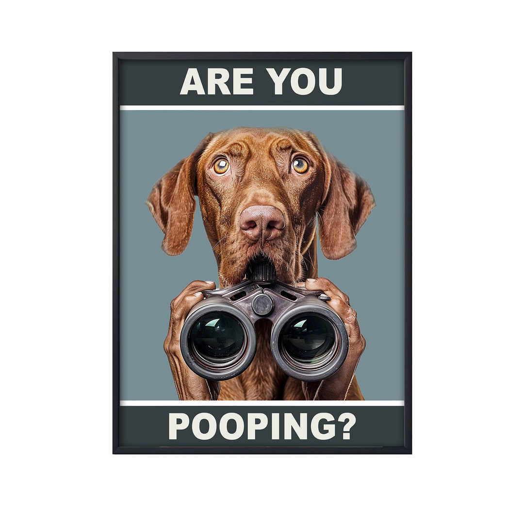 Vizsla Are You Pooping, Funny Dog Poster, Vizsla in Bathroom Wall Art ...