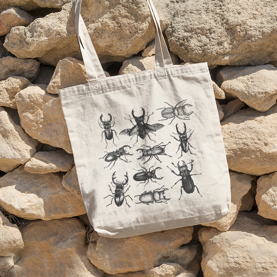 Beetle Cotton Tote Bag, Insect Tote Bag, Bug Tote Bag, Beetle Tote Bag ...