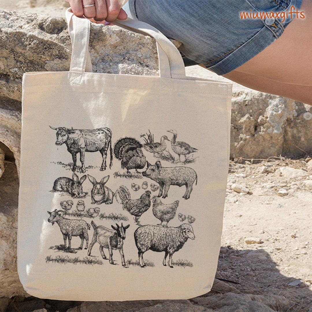 Farm Animal Tote Bag, Farm Tote Bag, Farm Animal Tote, Farm Girls Tote ...