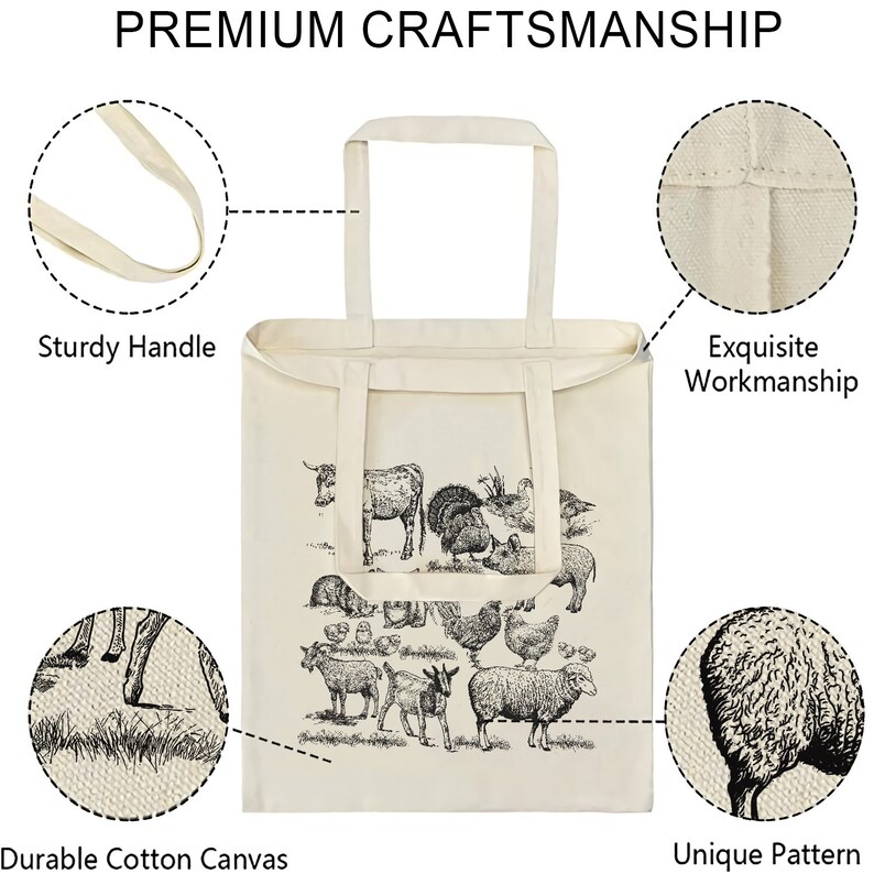 Farm Animal Tote Bag, Farm Tote Bag, Farm Animal Tote, Farm Girls Tote ...