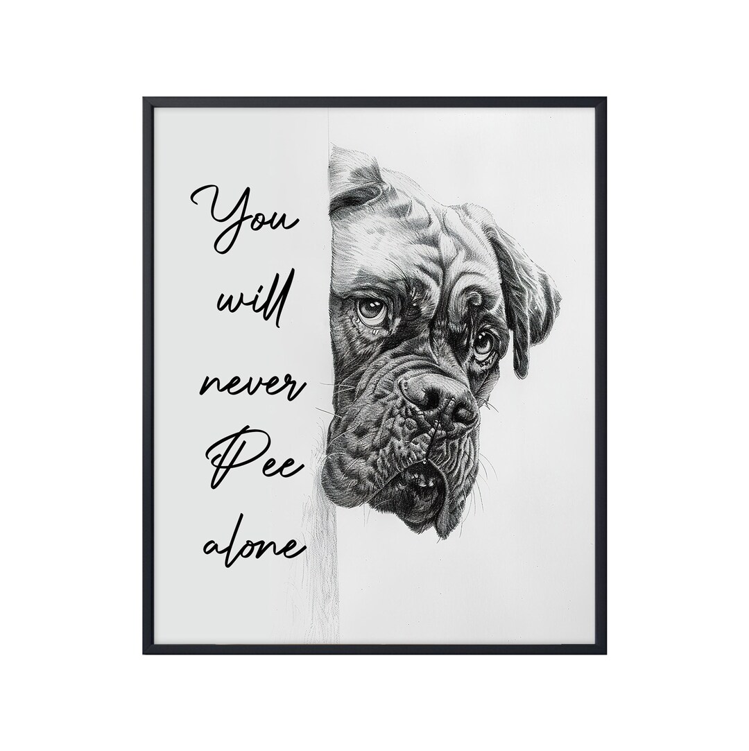 English Mastiff You Will Never Pee Alone, Dog Poster, English Mastiff ...