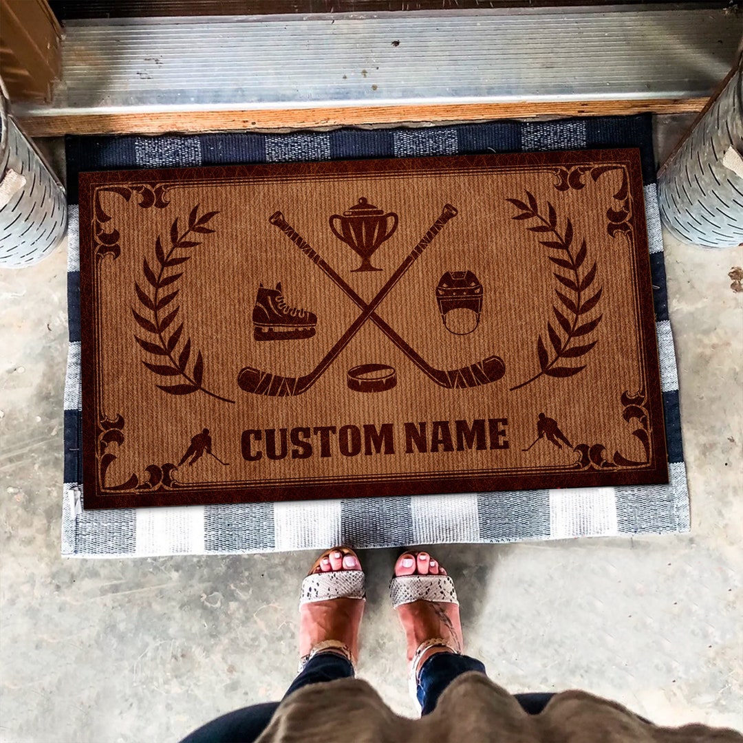Personalized Hockey Doormat, Custom Hockey Doormat, Hockey Rug, Hockey ...