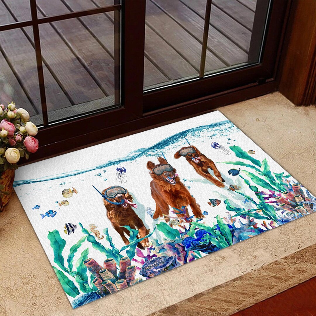 Diving Irish Setter Doormat, Irish Setter Mat, Perfect Gift for Dog ...