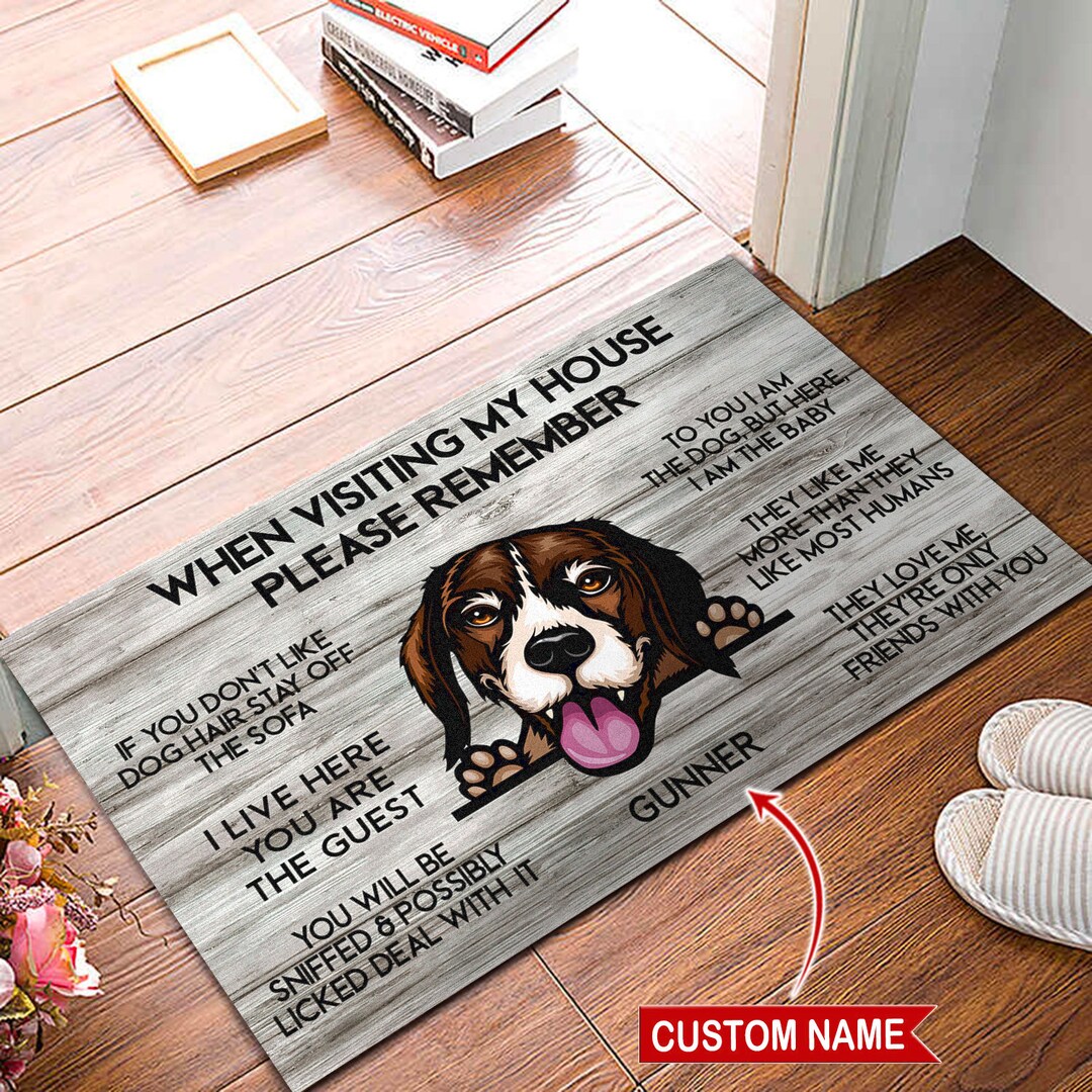 Beagle Doormat, Beagle Mat, Beagle Rug, When Visiting My House Doormat ...