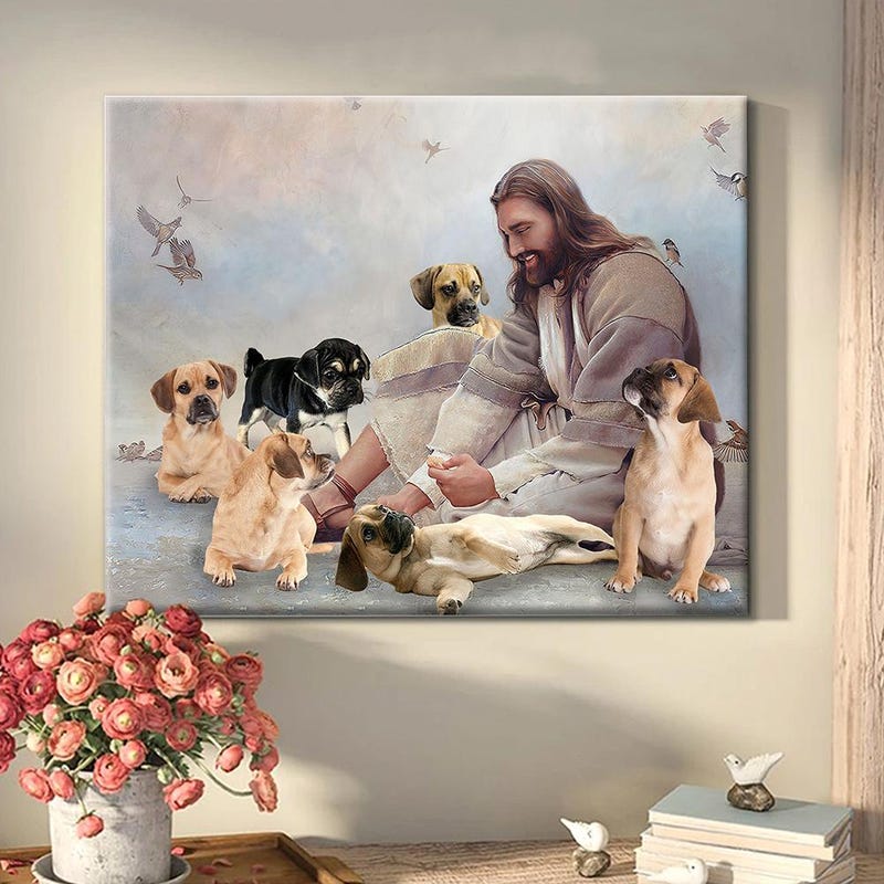 Mops jesus art - Etsy.de