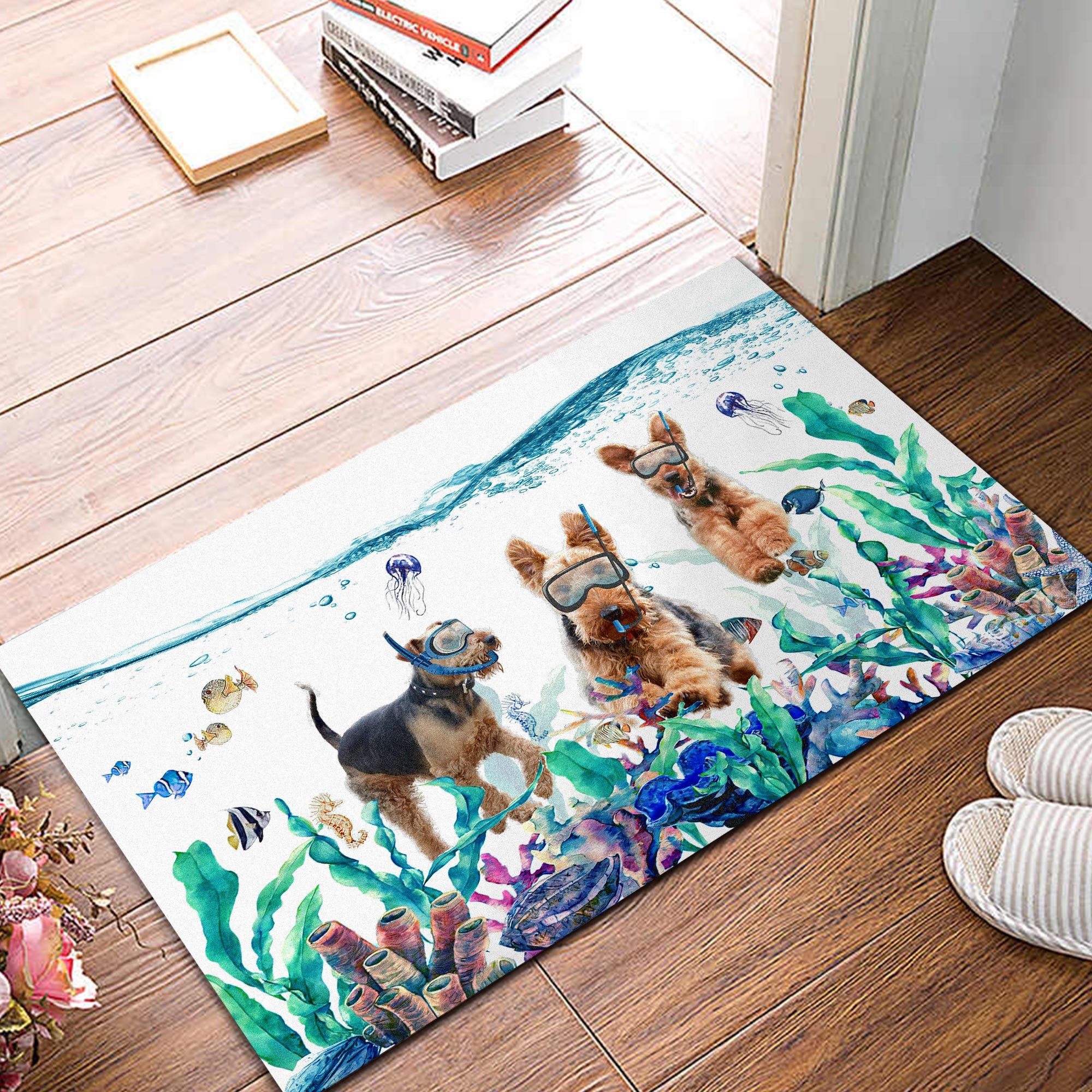 Diving Welsh Terrier Doormat Welsh Terrier Mat Perfect Gift - Etsy