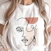 Face Line Art T-shirt, Abstract Woman Face Line Art T-shirt, Women T ...