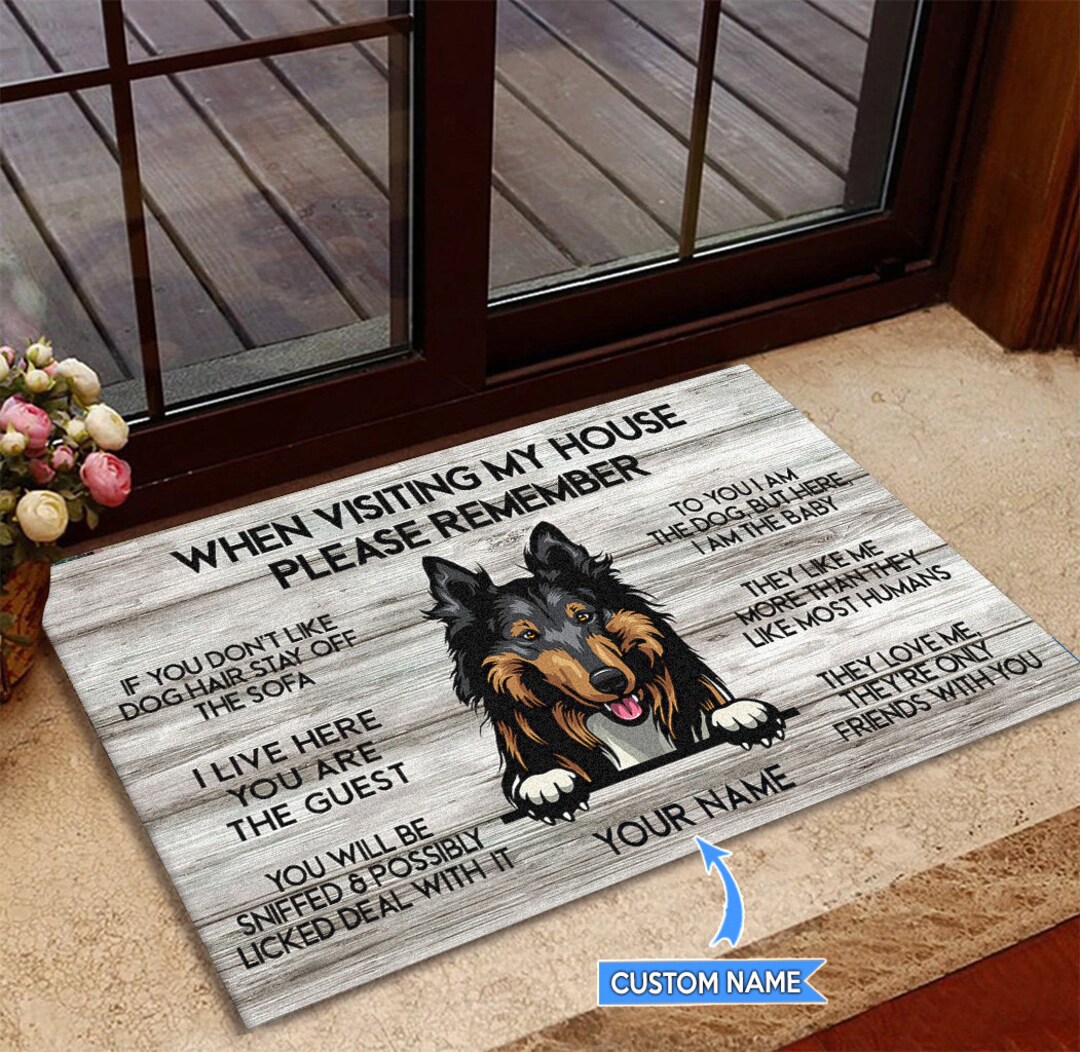 Rough Collie Doormat, Rough Collie Mat, Rough Collie Rug, Personalized ...