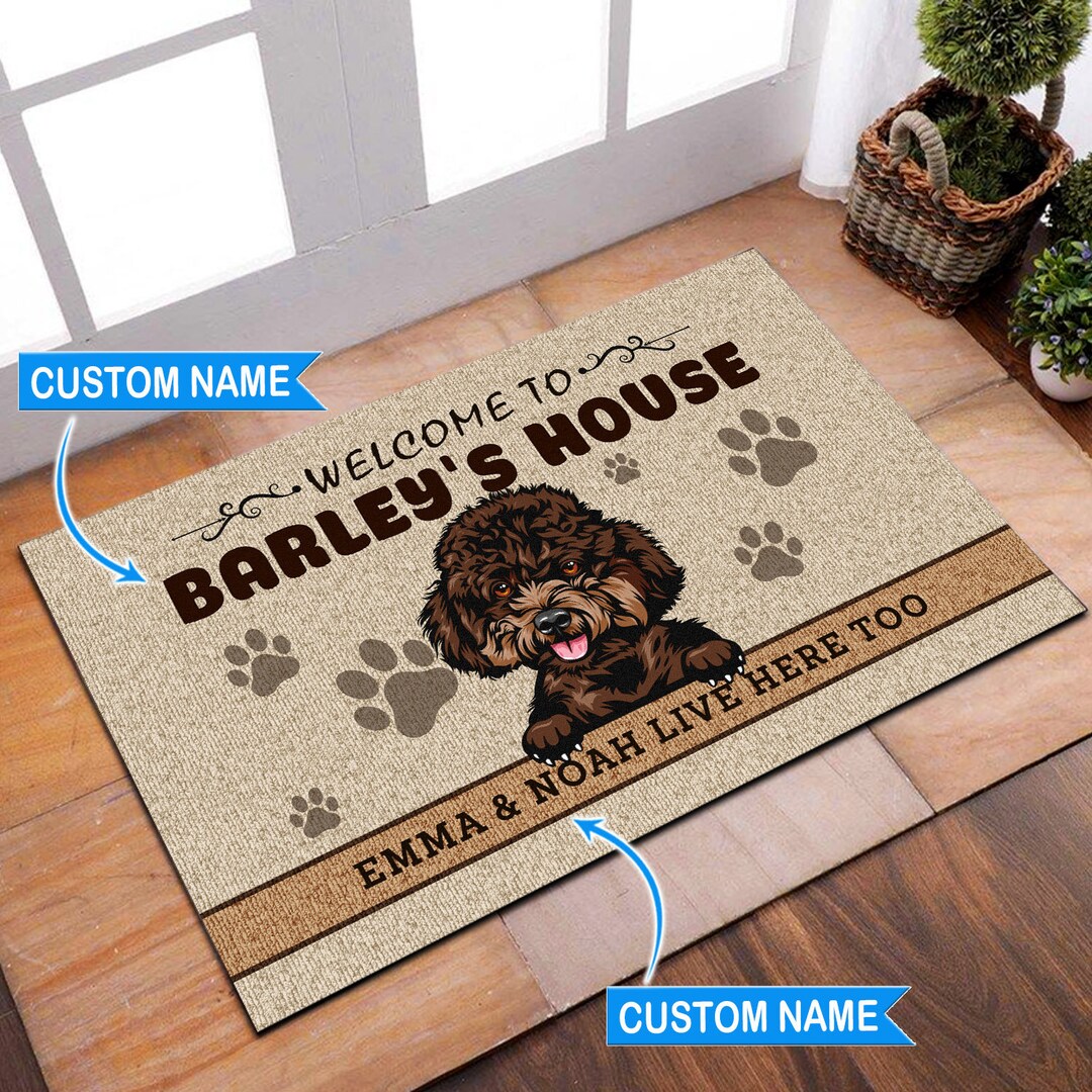 Custom Poodle Doormat, Poodle Personalized Doormat, Custom Dog Doormat ...