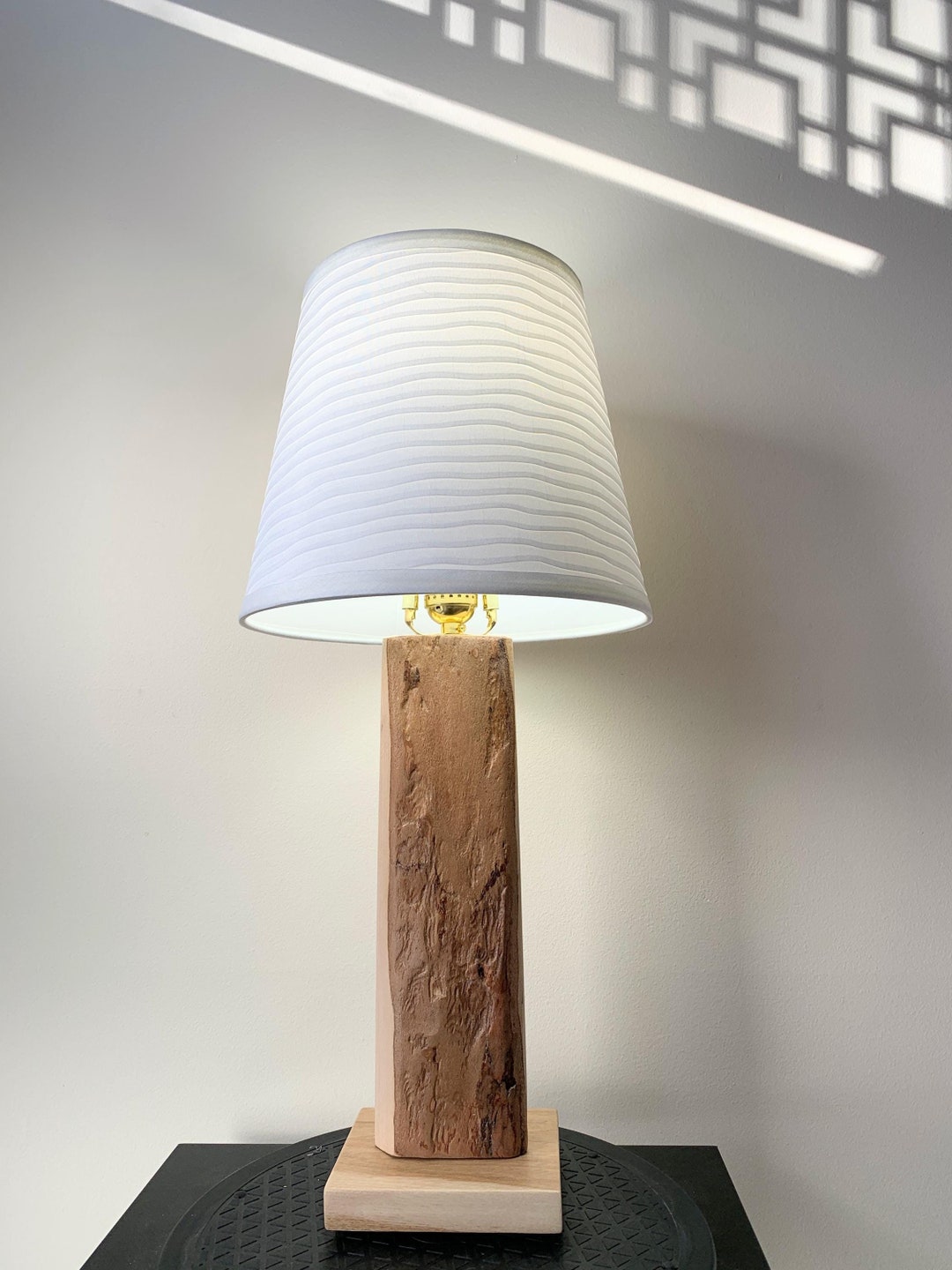 Handcrafted Live Edge Cherry Wood Lamp – A Unique Accent for Your Space ...