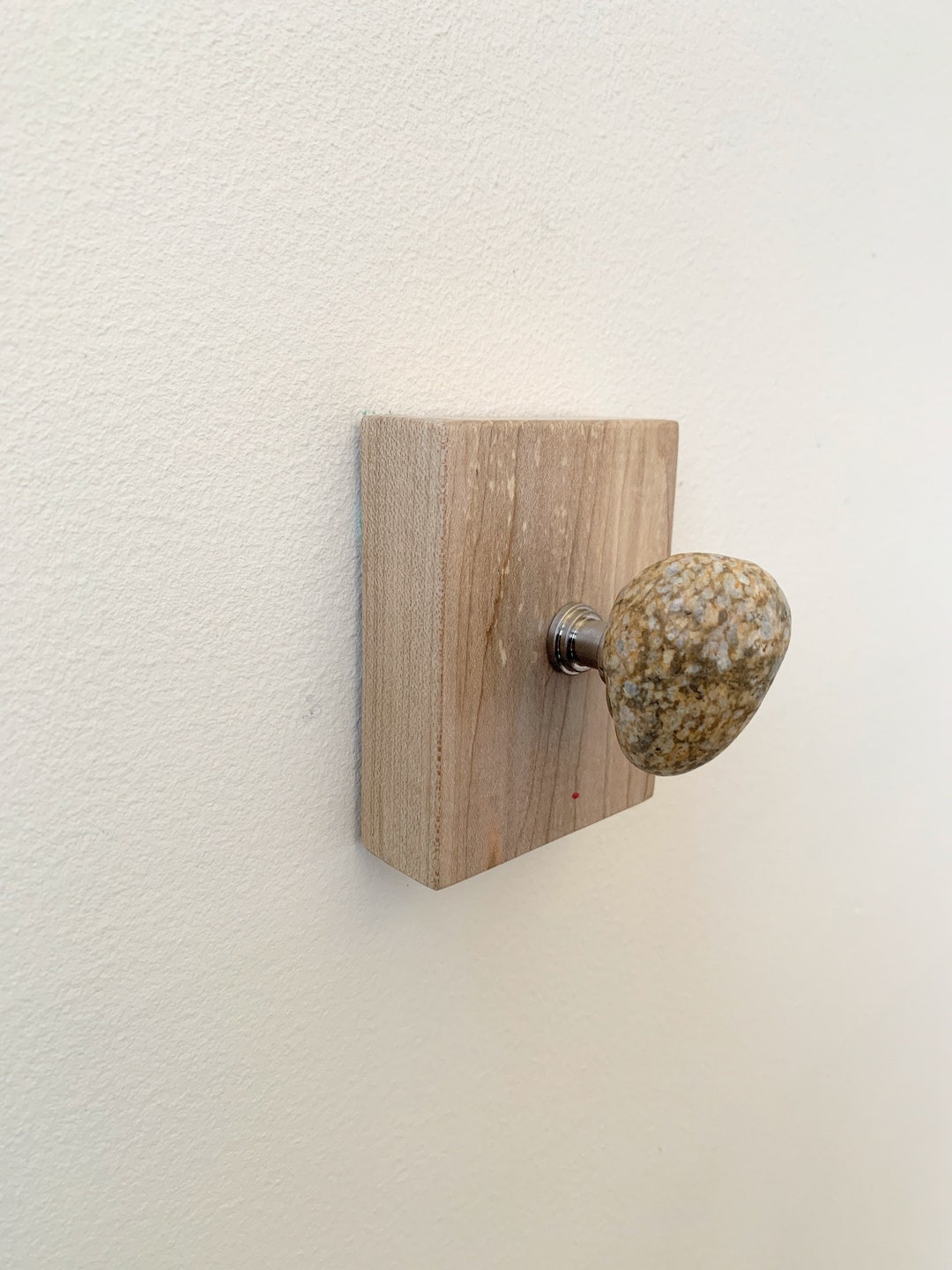Small Granite Beach Stone Hook for Towels, Coats, Jewelry, Leashes ...