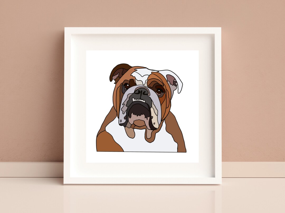 English Bulldog Print Art Digital Download 12x12 - Etsy